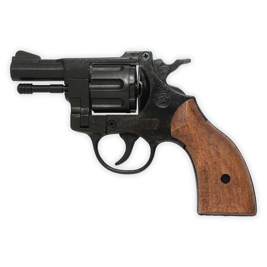Blank Firing Olympic 6 Revolver - Top-Firing .22 Cal Wooden Grips - Bl ...