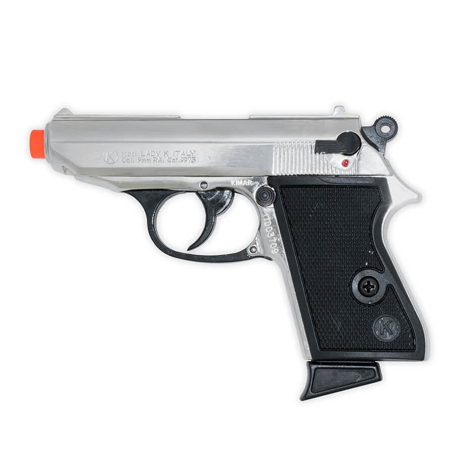 The Lady K Blank Firing Gun in Nickel · Western Stage Props